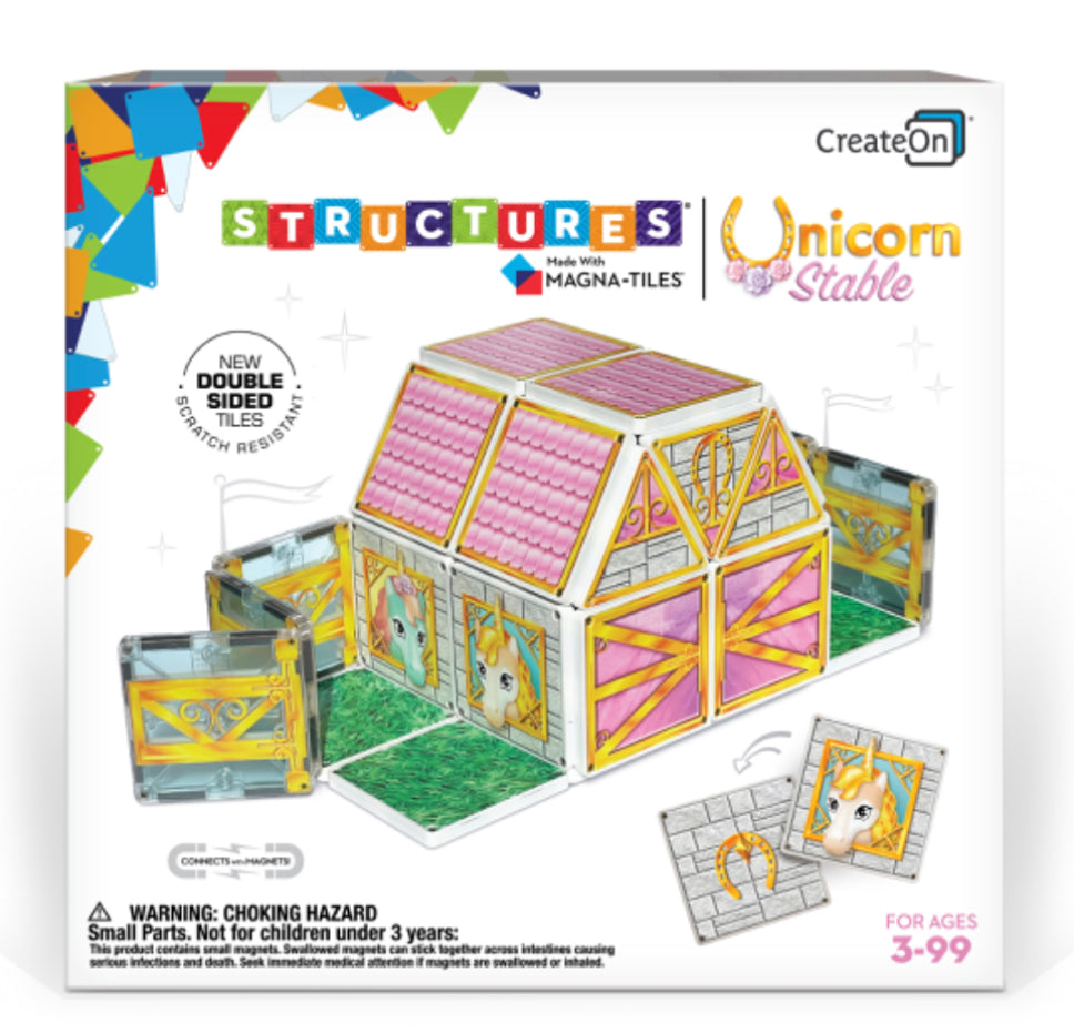 Unicorn Stable Magna-Tiles Structure Set – Einstein's Attic